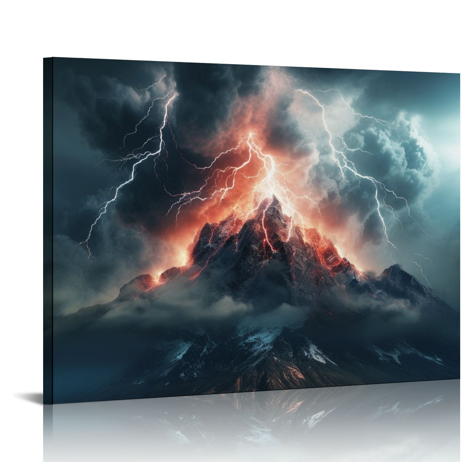 COMIO Wall Art Painting Lightning Strikes in The Grand Canyon Dark ...