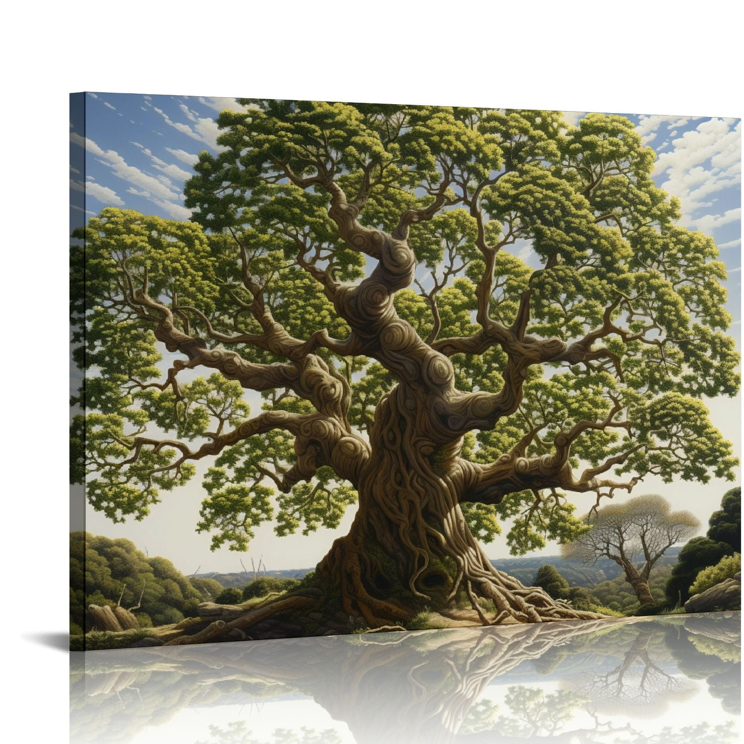 COMIO Wall Art Tree of Life Abstract Modern Artwork Blue Teal Tree ...