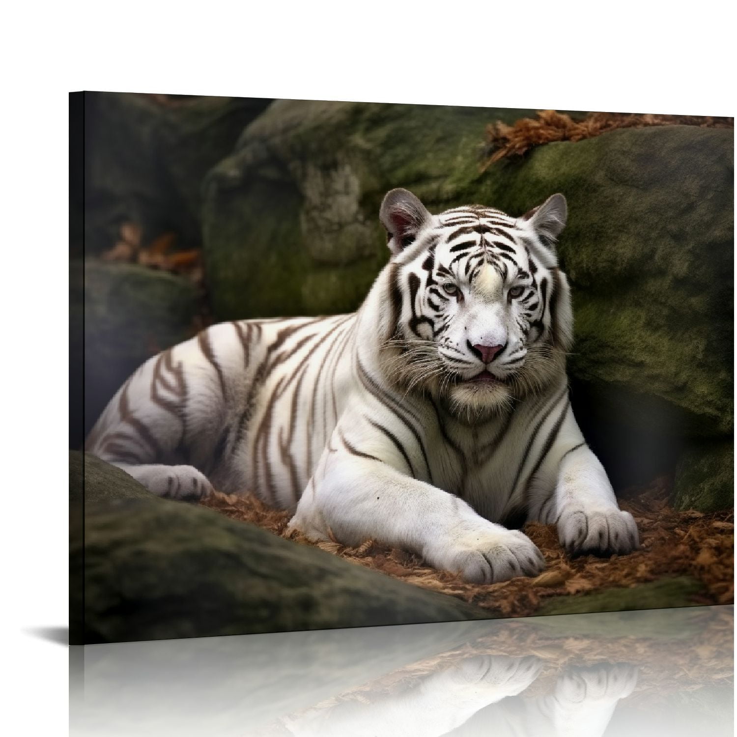 COMIO Wall Art Wild White Tiger Poster Canvas Pictures Decor Prints ...