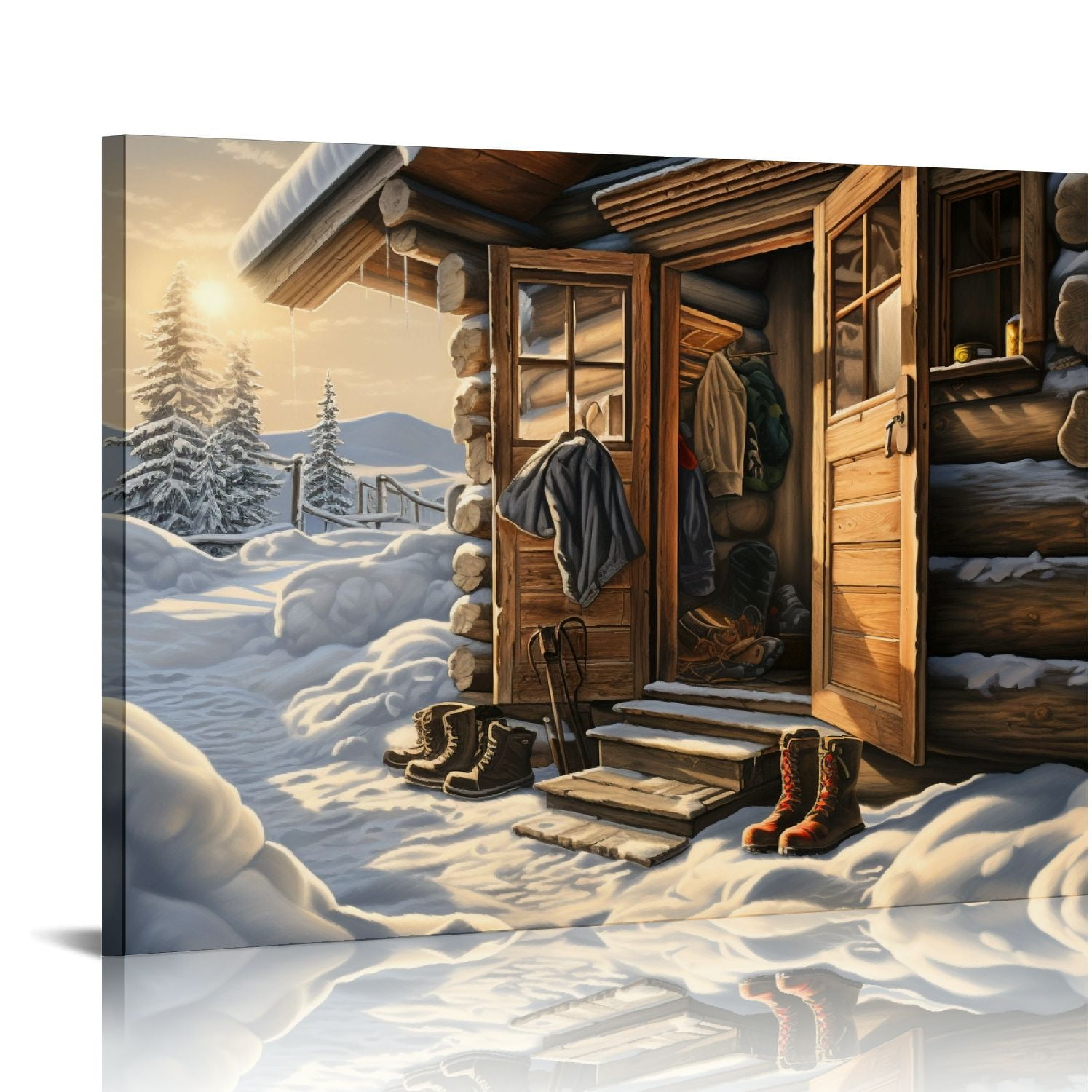 COMIO Watercolor Gingerbread House Canvas Art Poster And Wall Art ...