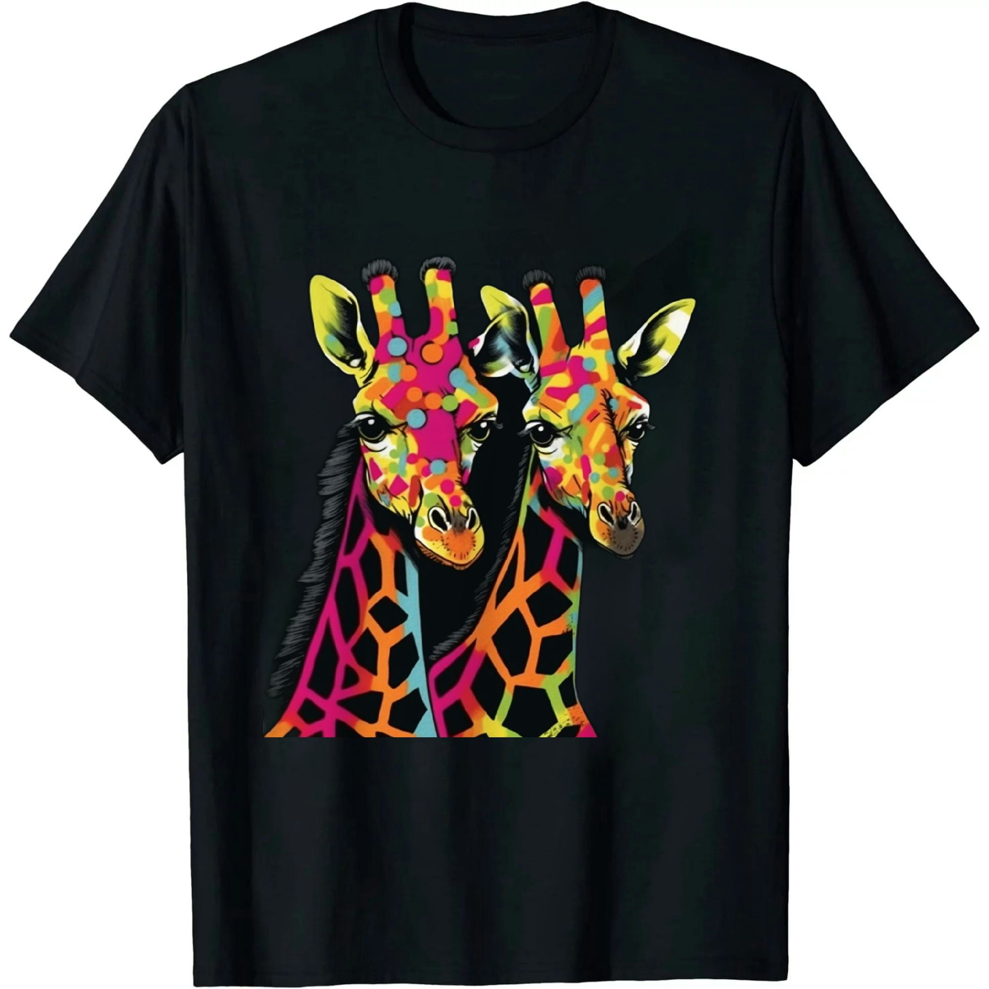 COMIO Watercolor Giraffe Lover Funny Giraffe Print Women Gift T-Shirt ...