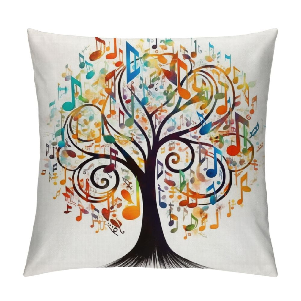 COMIO Watercolor Music Tree Canvas Wall Art Treble Clef Art Canvas ...