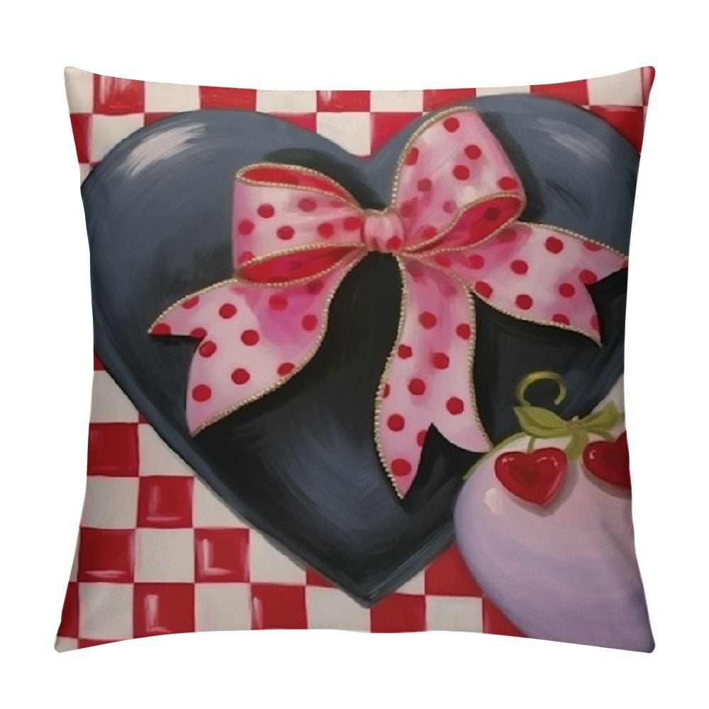COMIO Waterproof Outdoor Valentines Day Pillow Covers Red Love Heart ...