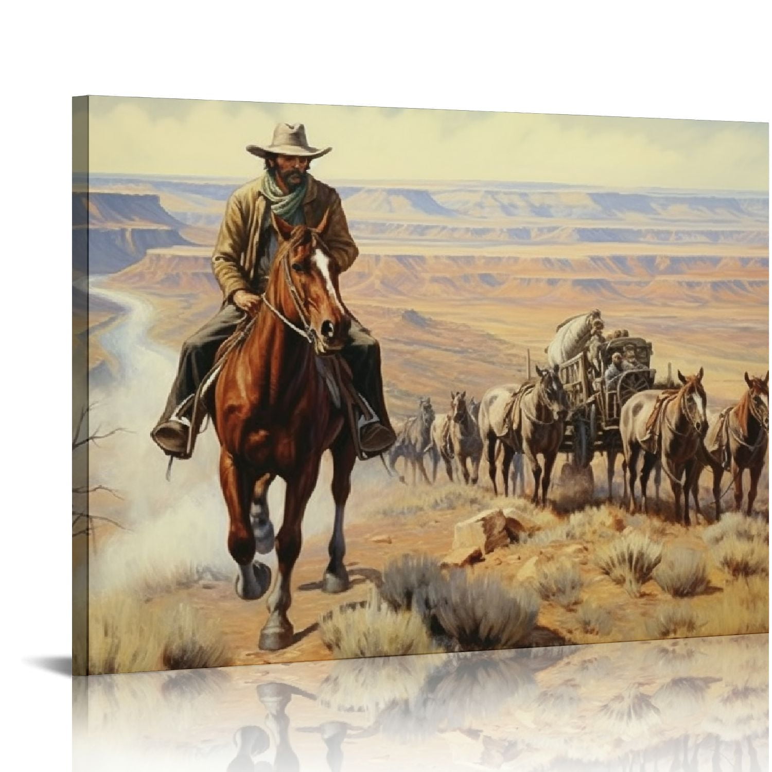 COMIO Western Cowboy Canvas Wall Art Russell Prints Vintage Posters ...