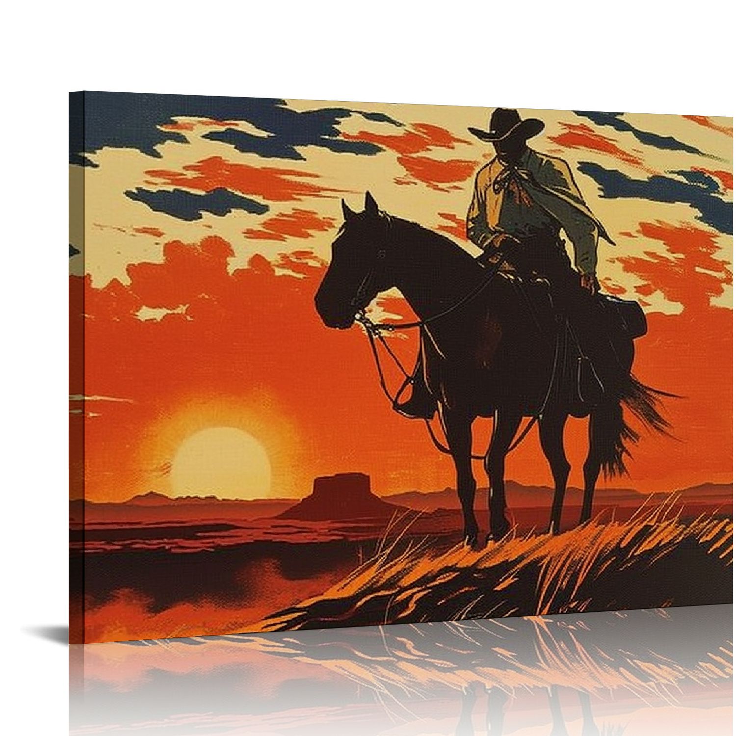 COMIO Western Cowboy Poster Canvas Art Poster and Wall Art Picture ...