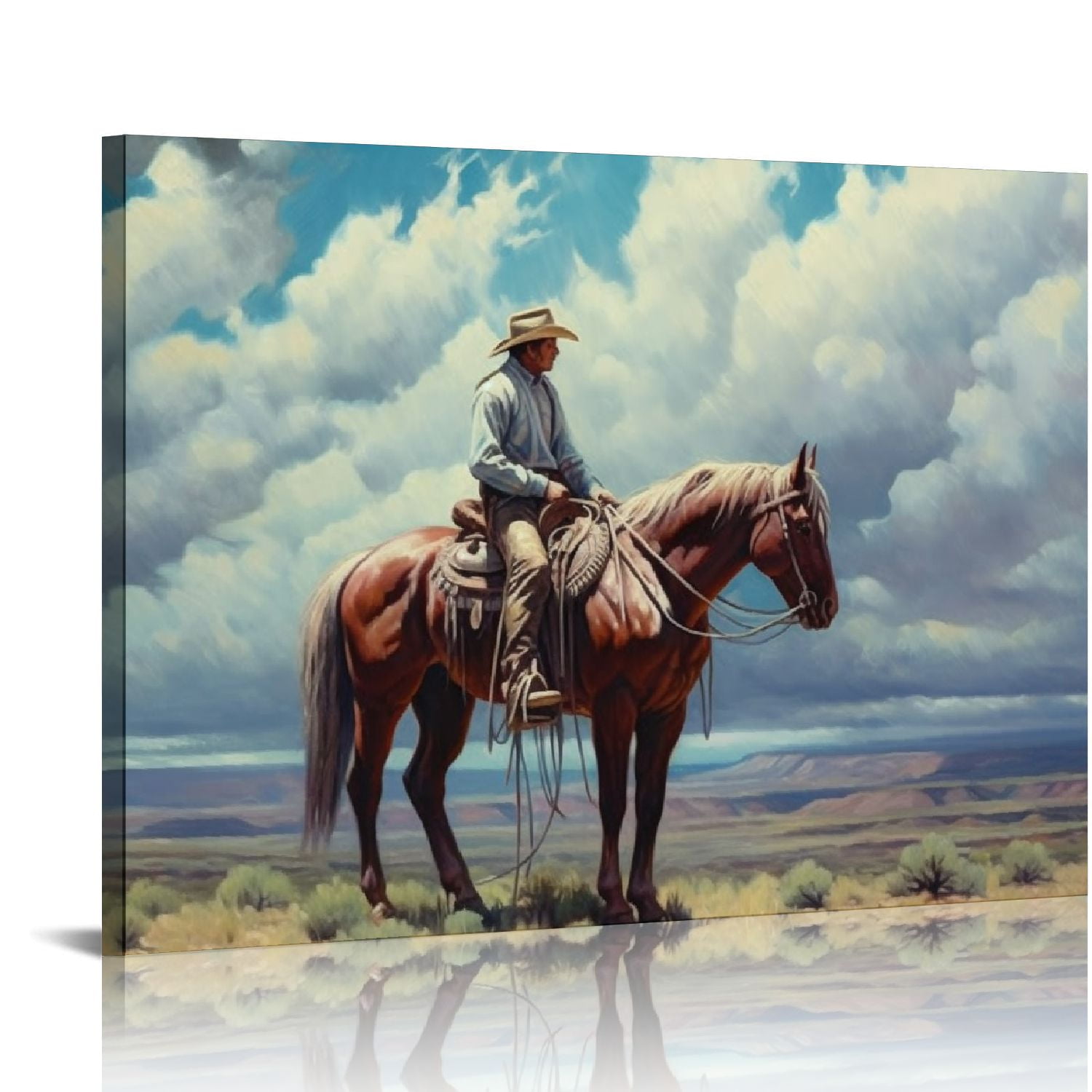 COMIO Western Cowboy Wall Art Canvas Prints, Old West Decor, Classic ...