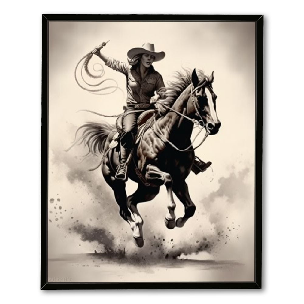 COMIO Western Cowboy Wall Art Vintage Cowboy Posters Simple Romantic ...