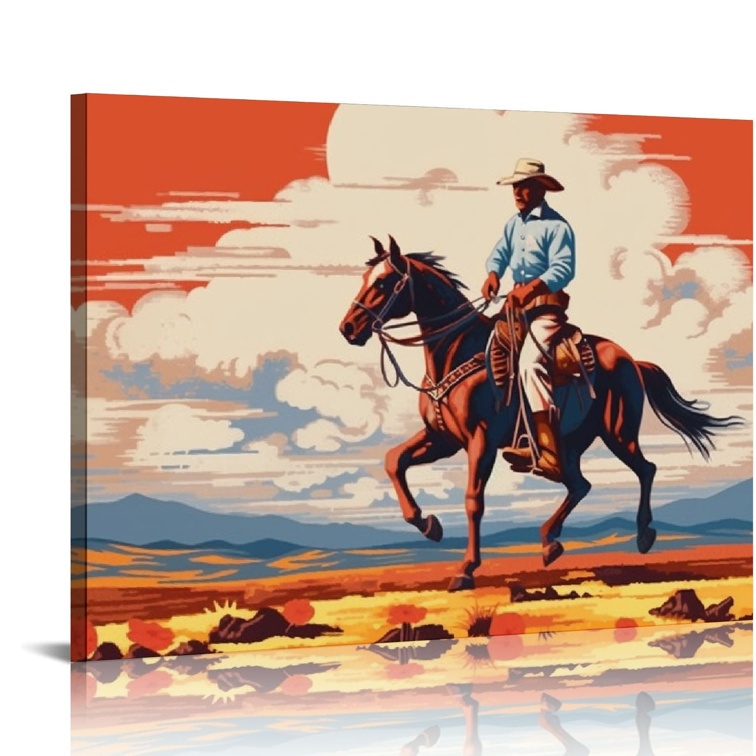 COMIO Western Cowboys Print, Vintage Cowboy Decor, Cowboy Western Wall ...