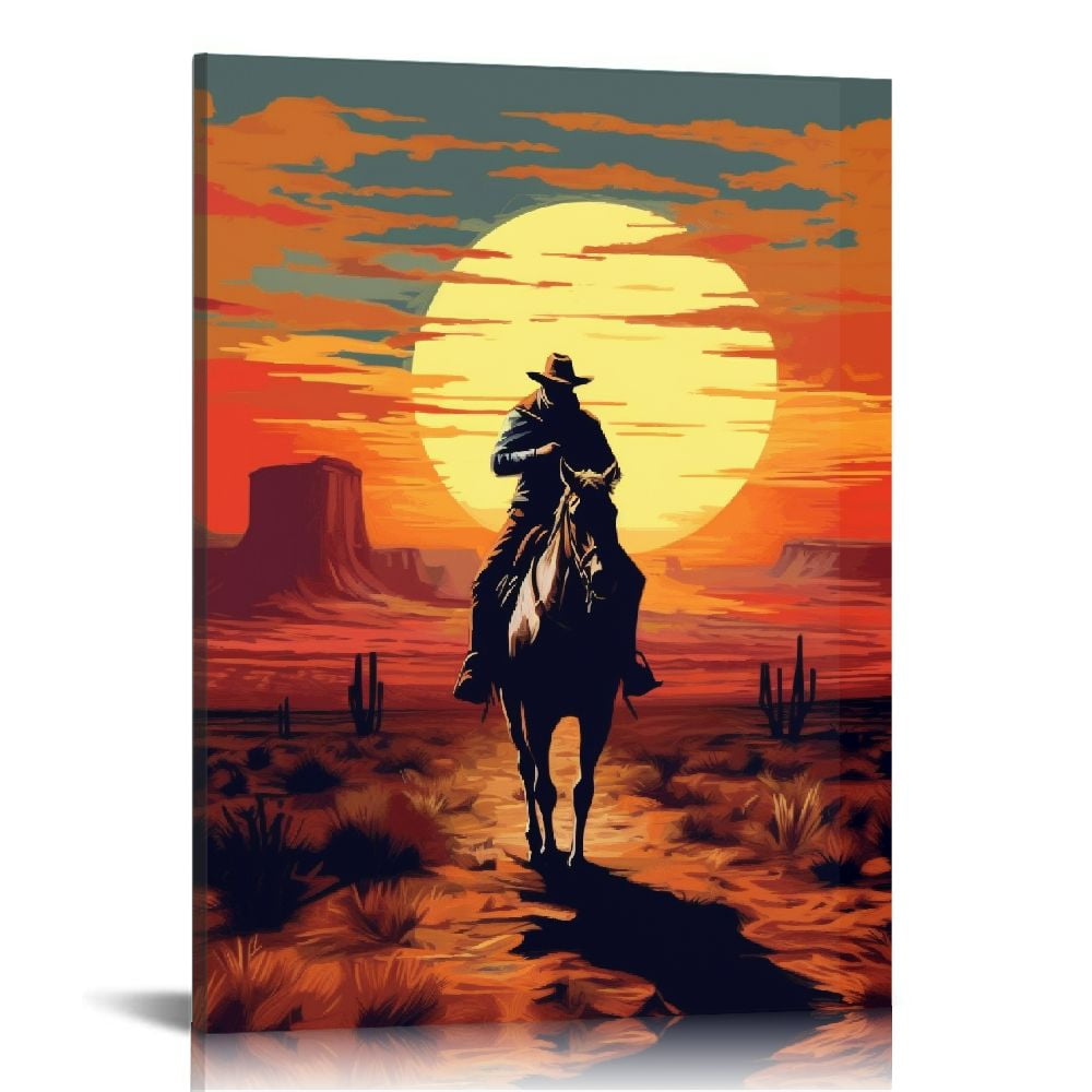 COMIO Western Cowboys Print, Vintage Cowboy Decor, Cowboy Western Wall ...