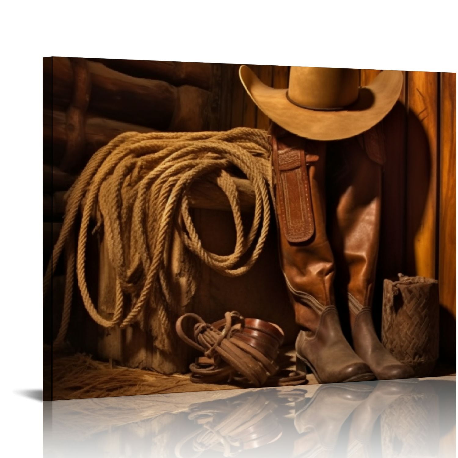 COMIO Western Decor Cowboy Wall Art Canvas Printed Poster Home ...
