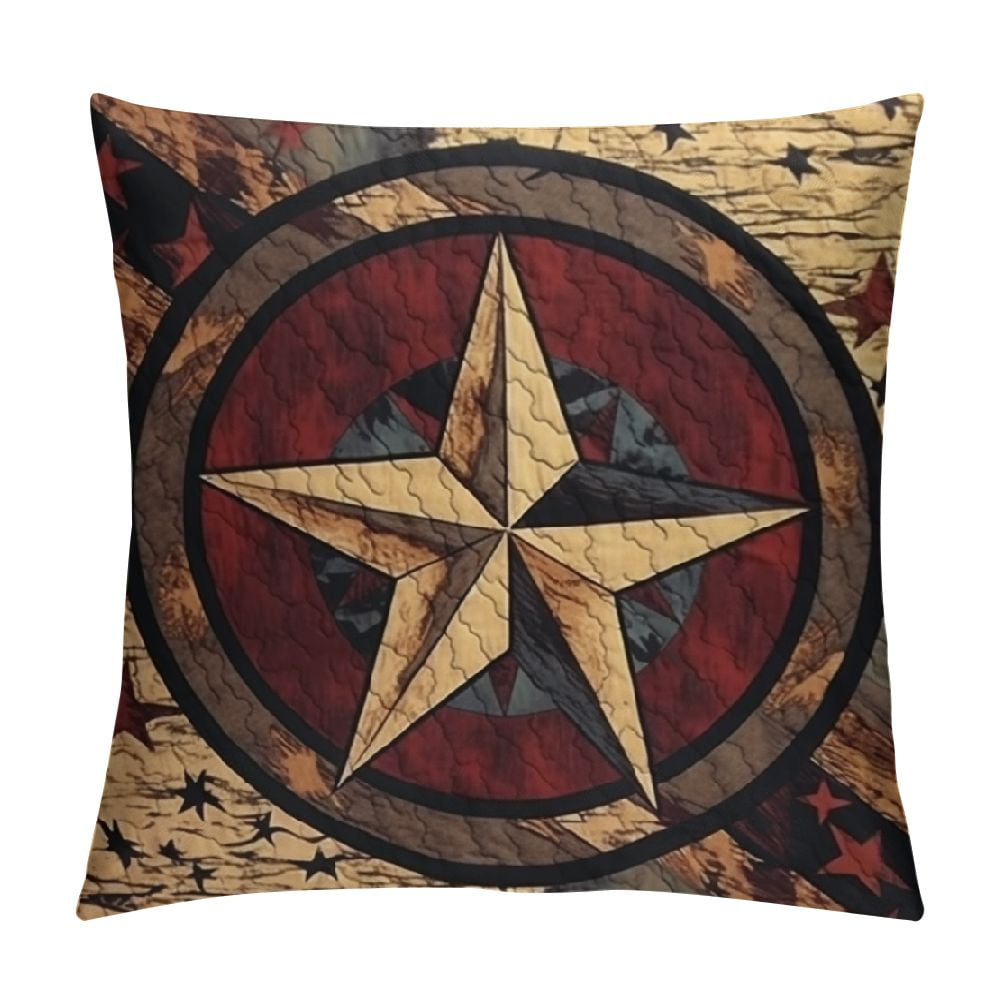 COMIO Western Texas Star Pillow Cover - Rustic Farmhouse Decorative ...