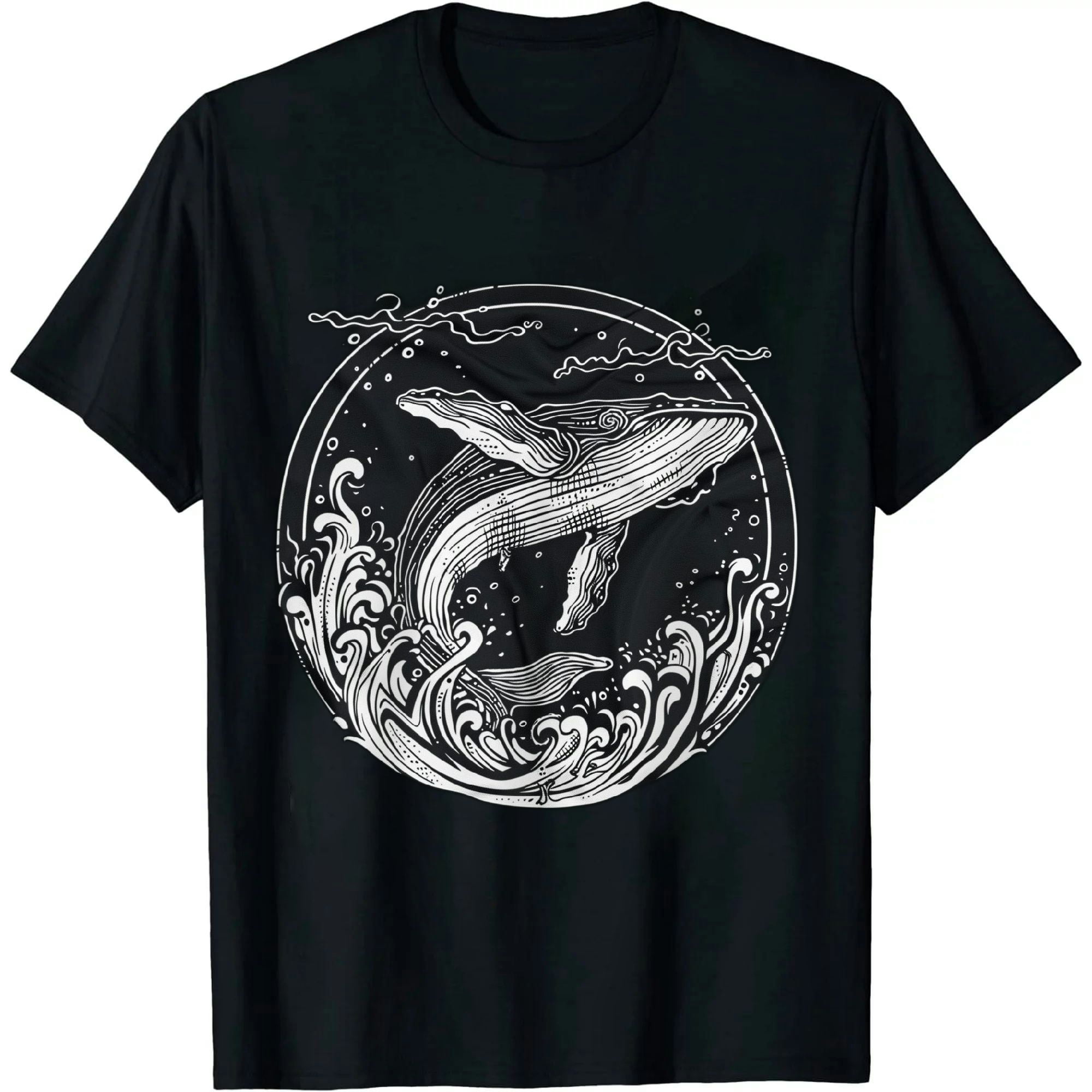 COMIO Whale Gifts Mens. Ocean Waves Humpback Whale Gifts Women T-Shirt ...