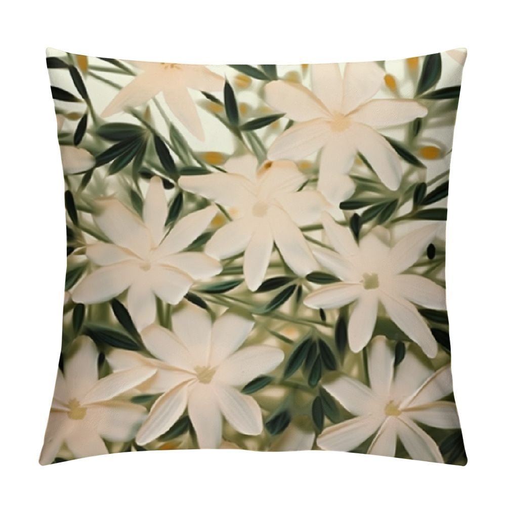 COMIO White Daisy Pillow Covers Fall Farmhouse Print Decorative Pillows ...