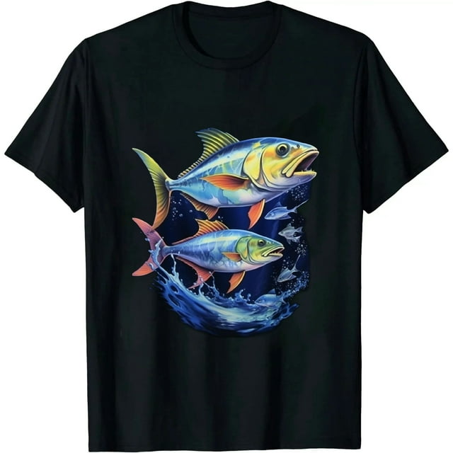 COMIO Wicked Deep Sea Fish Long Sleeve Shirt, 100% Cotton Long Sleeve T ...