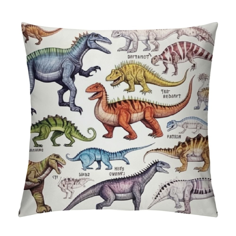 COMIO Wild Dinosaurs Throw Pillow Covers - Fauna Dinosaur Pillow Case ...