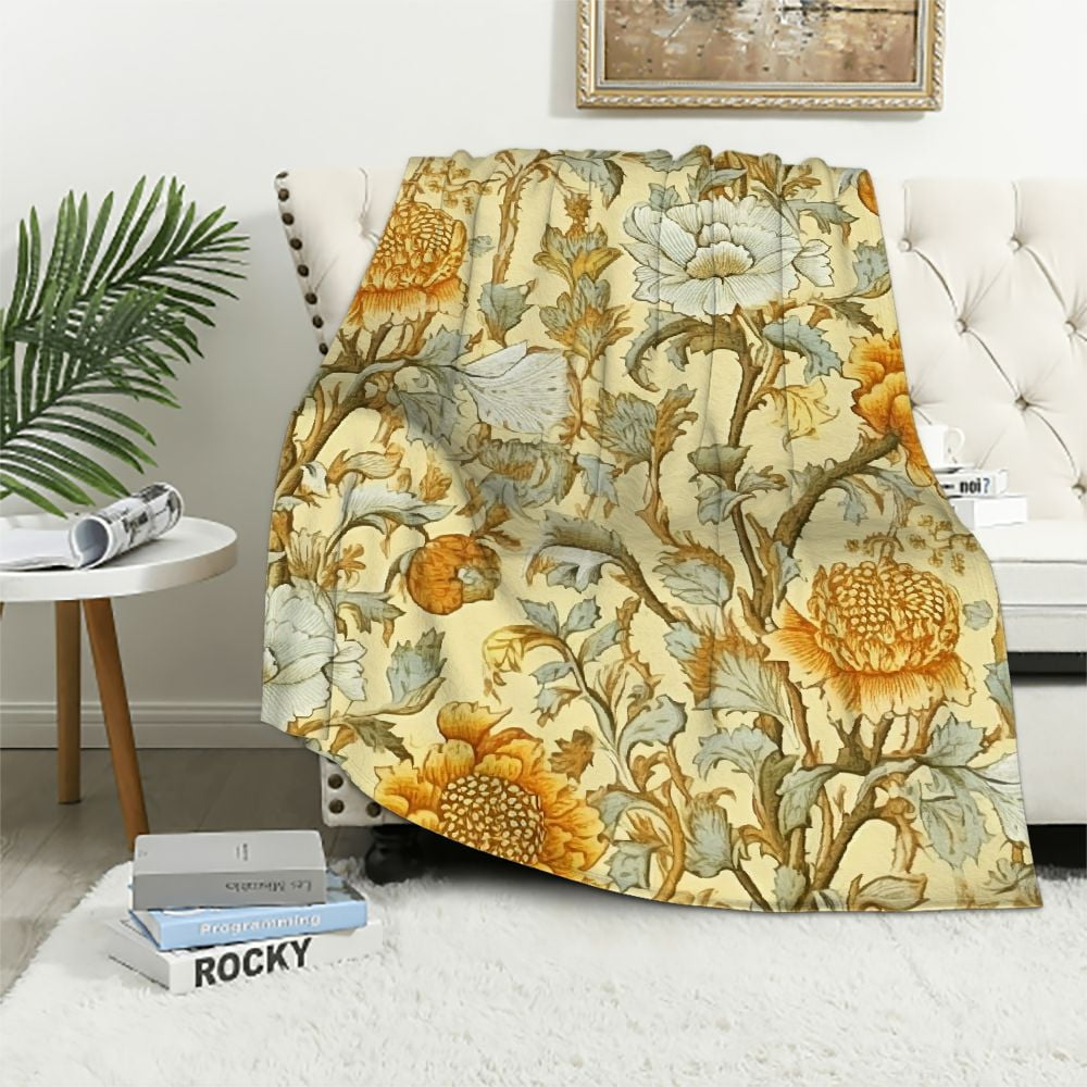 COMIO William Morris Cray Butterscotch Blanket - Arts & Crafts - Gift ...