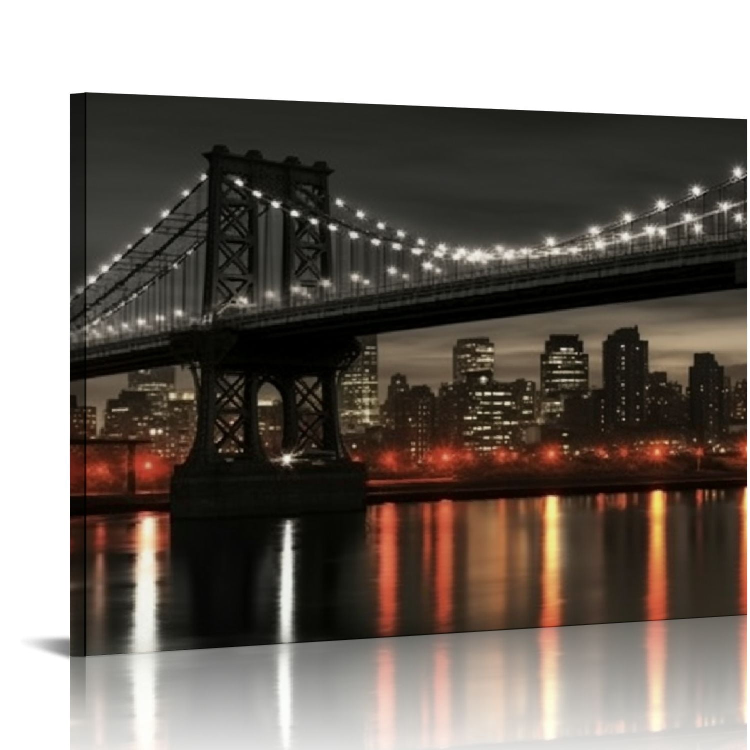 COMIO Williamsburg Bridge Canvas Wall Art Bridge Across The East River ...
