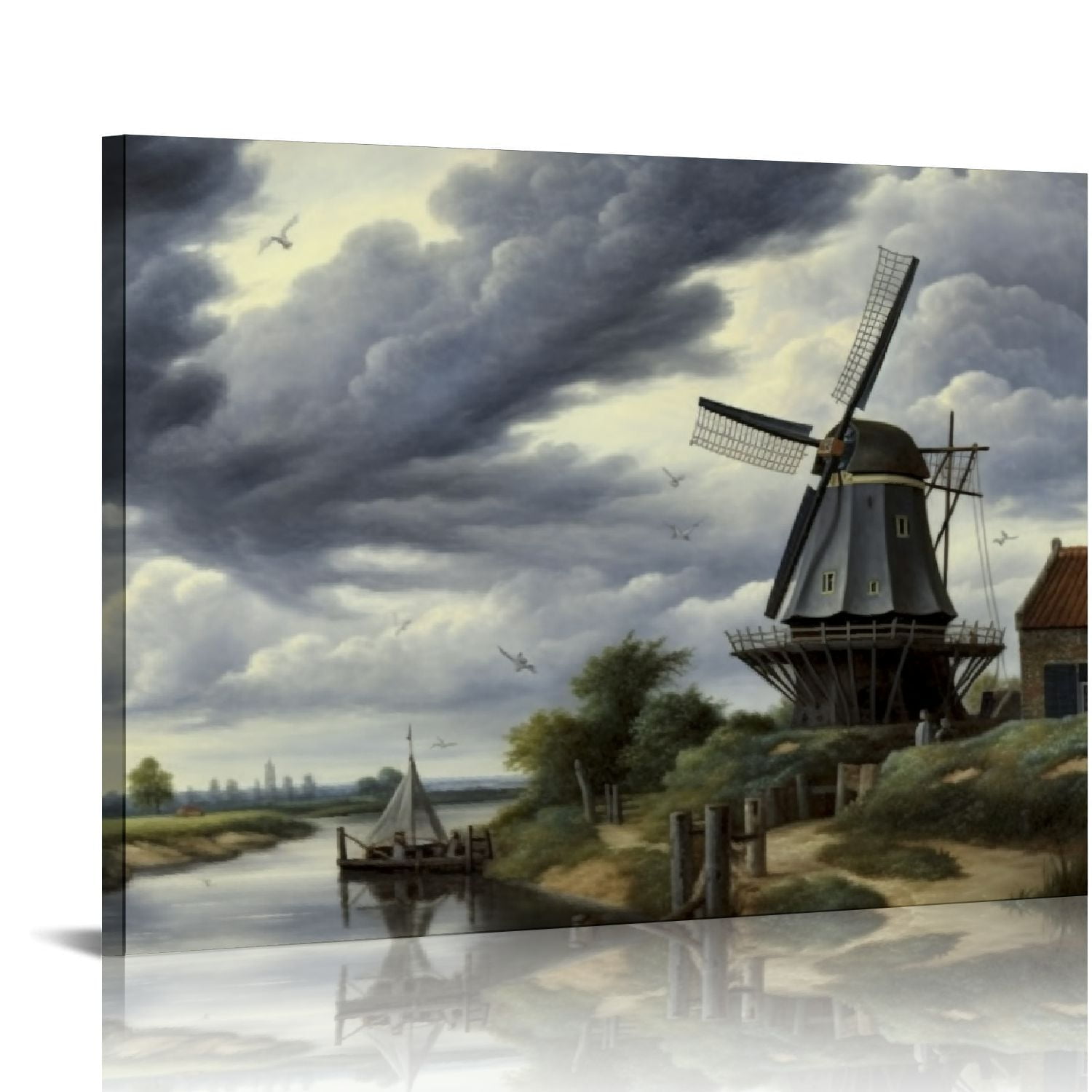 COMIO Windmill Wall Art Famous Paintings Framed Posters Vintage Baroque ...