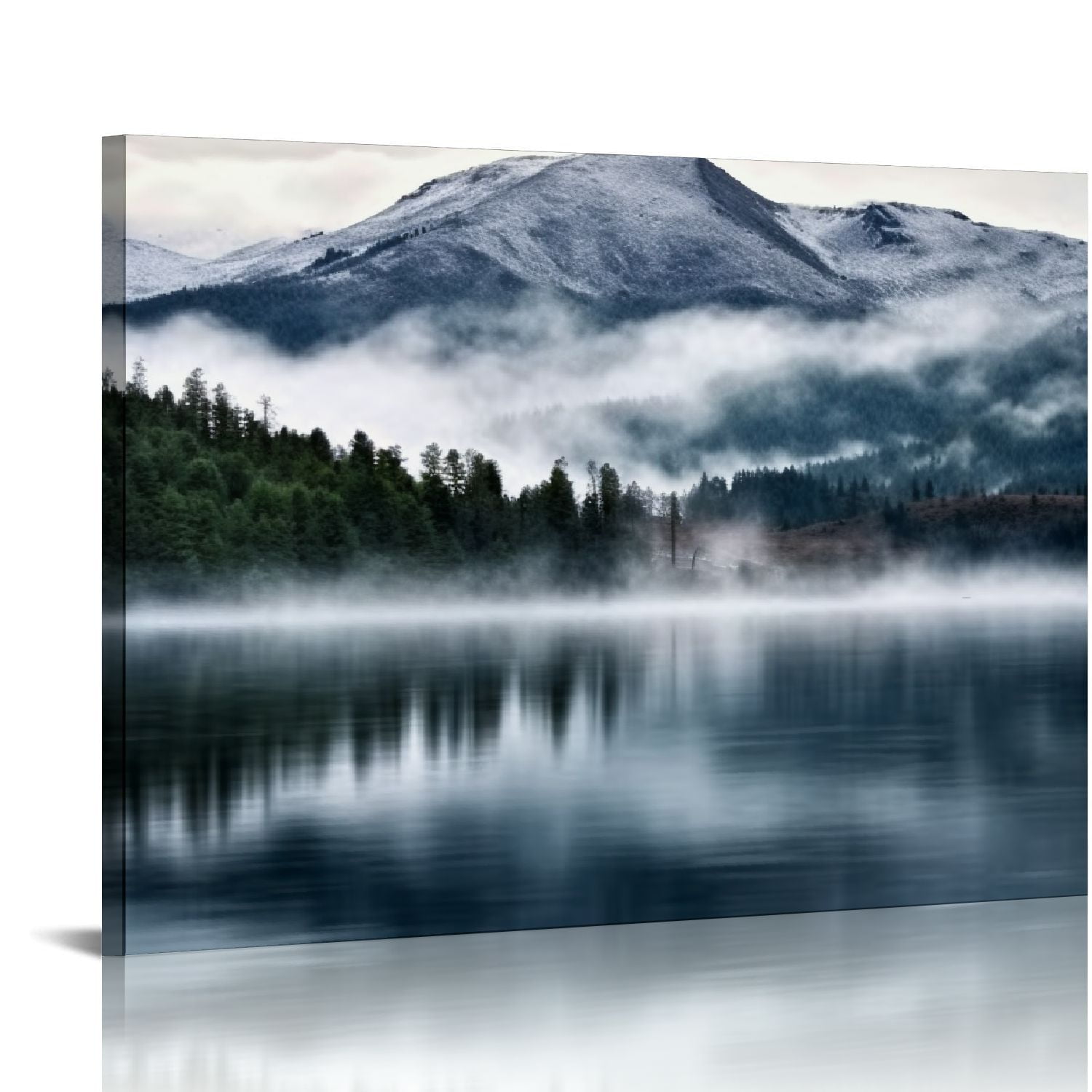 COMIO Window Lake Canvas Wall Art Bedroom: Nature Scenery Picture ...