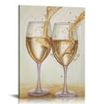 COMIO Wine Glass Canvas Wall Art Wine Picture Decor Rustic Wine Bar ...