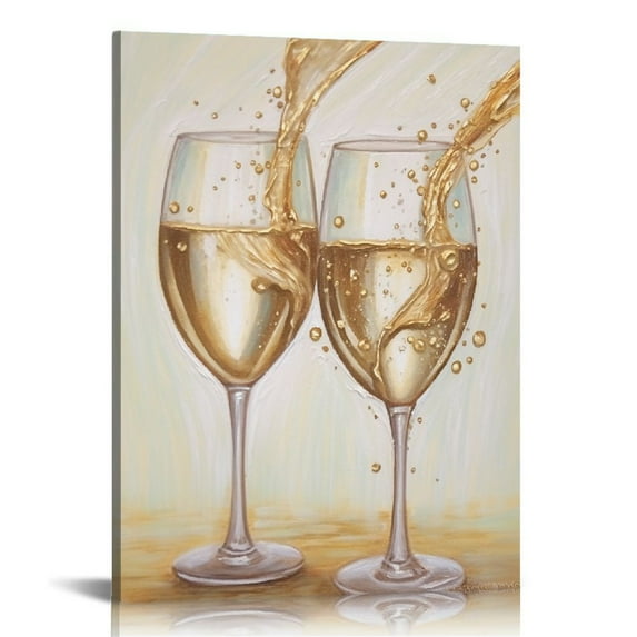 COMIO Wine Glass Canvas Wall Art Wine Picture Decor Rustic Wine Bar ...