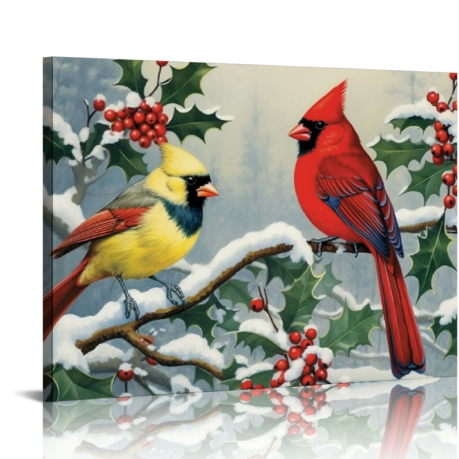 COMIO Winter Canvas Wall Art with Wood Frames Art Works Christmas ...