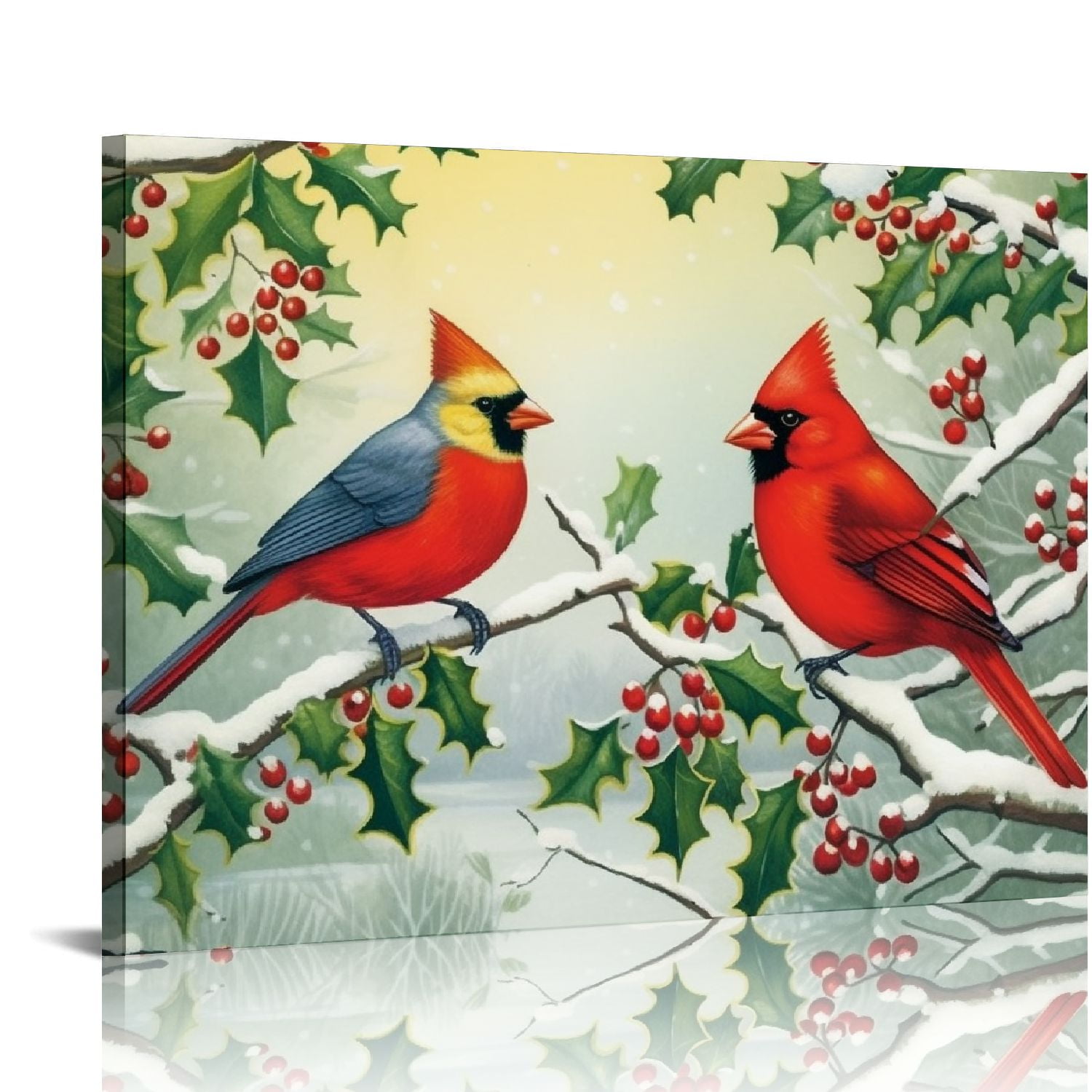 COMIO Winter Canvas Wall Art with Wood Frames Art Works Christmas ...