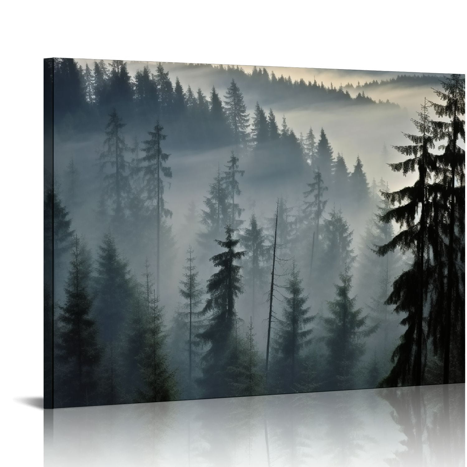 COMIO Winter Nordic Forest Wall Decoration Living Room Green Pine Wall ...