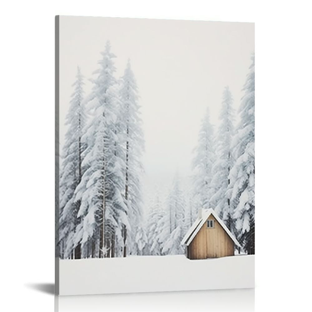 COMIO Winter Snowy Forest Prints Snow Covered Pine Trees Prints Posters ...