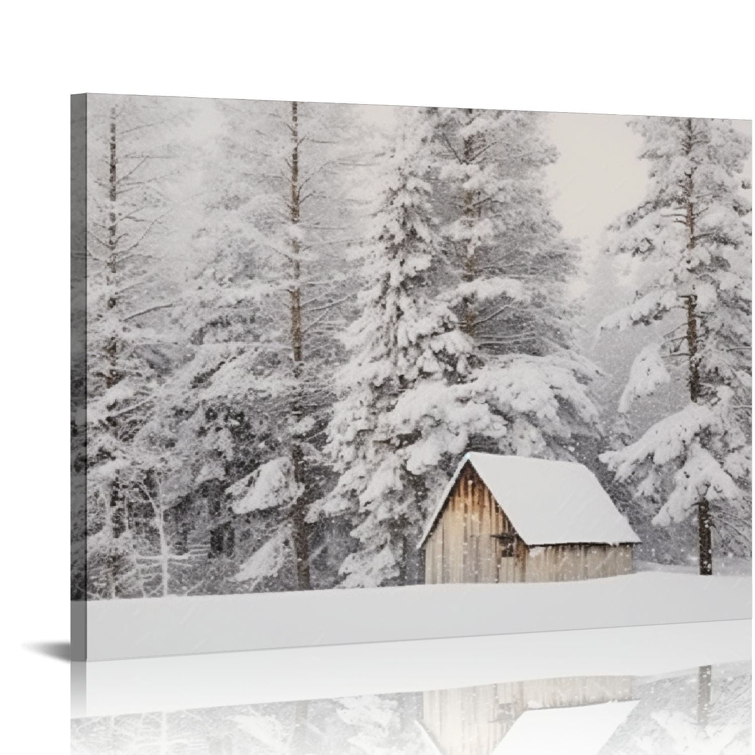 COMIO Winter Snowy Forest Prints Snow Covered Pine Trees Prints Posters ...