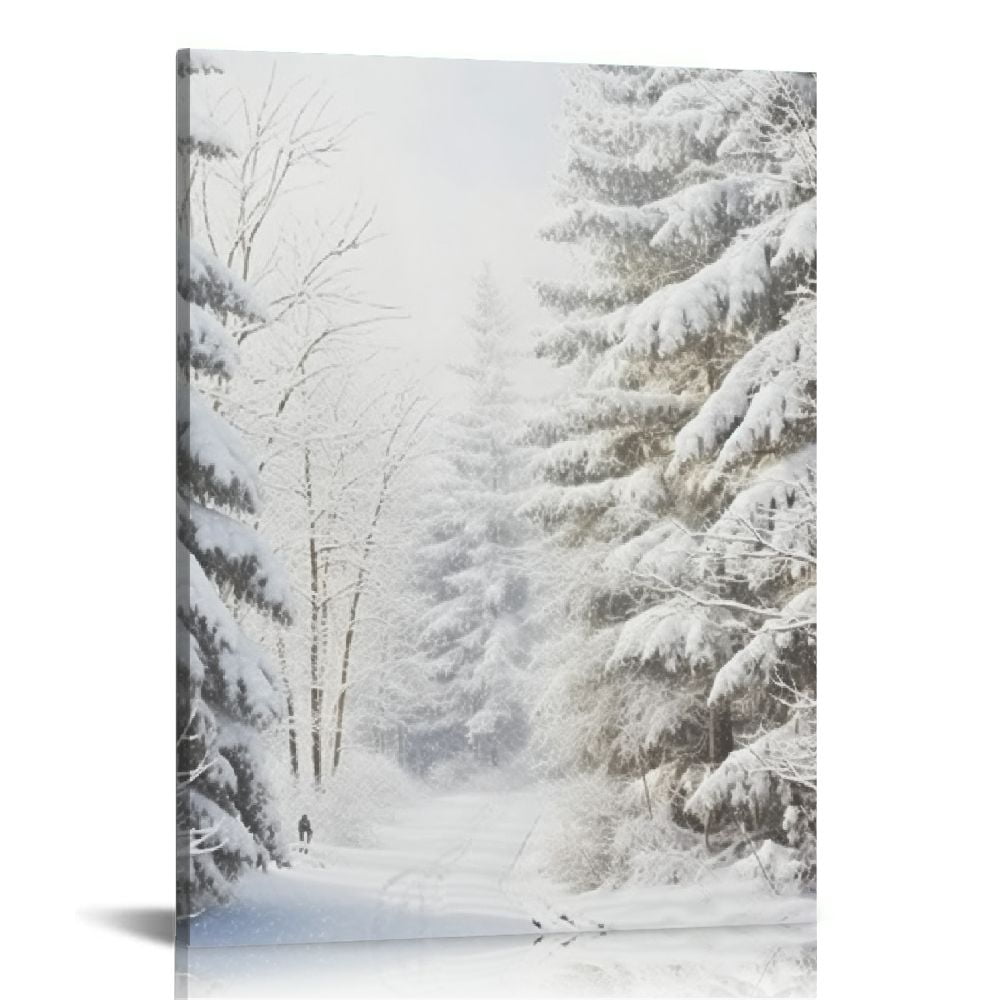 COMIO Winter Snowy Forest Prints Snow Covered Pine Trees Prints Posters ...