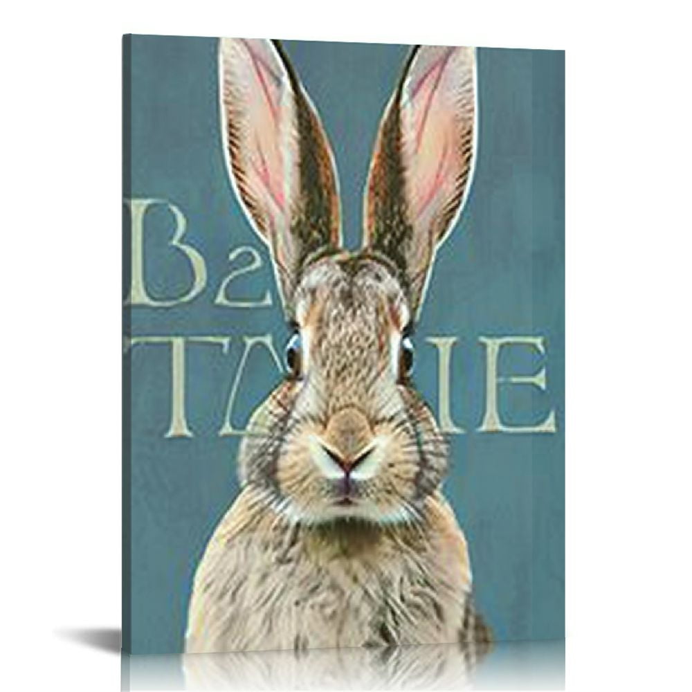 COMIO With Frame Rabbit Poster Funny Rabbit Decor Bathroom Decor ...