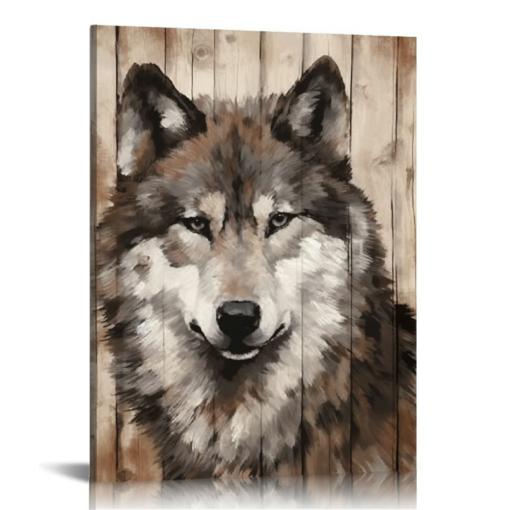 COMIO Wolf Art Wall Decor - Wolf Portrait Painting Pictures Wild Animal ...