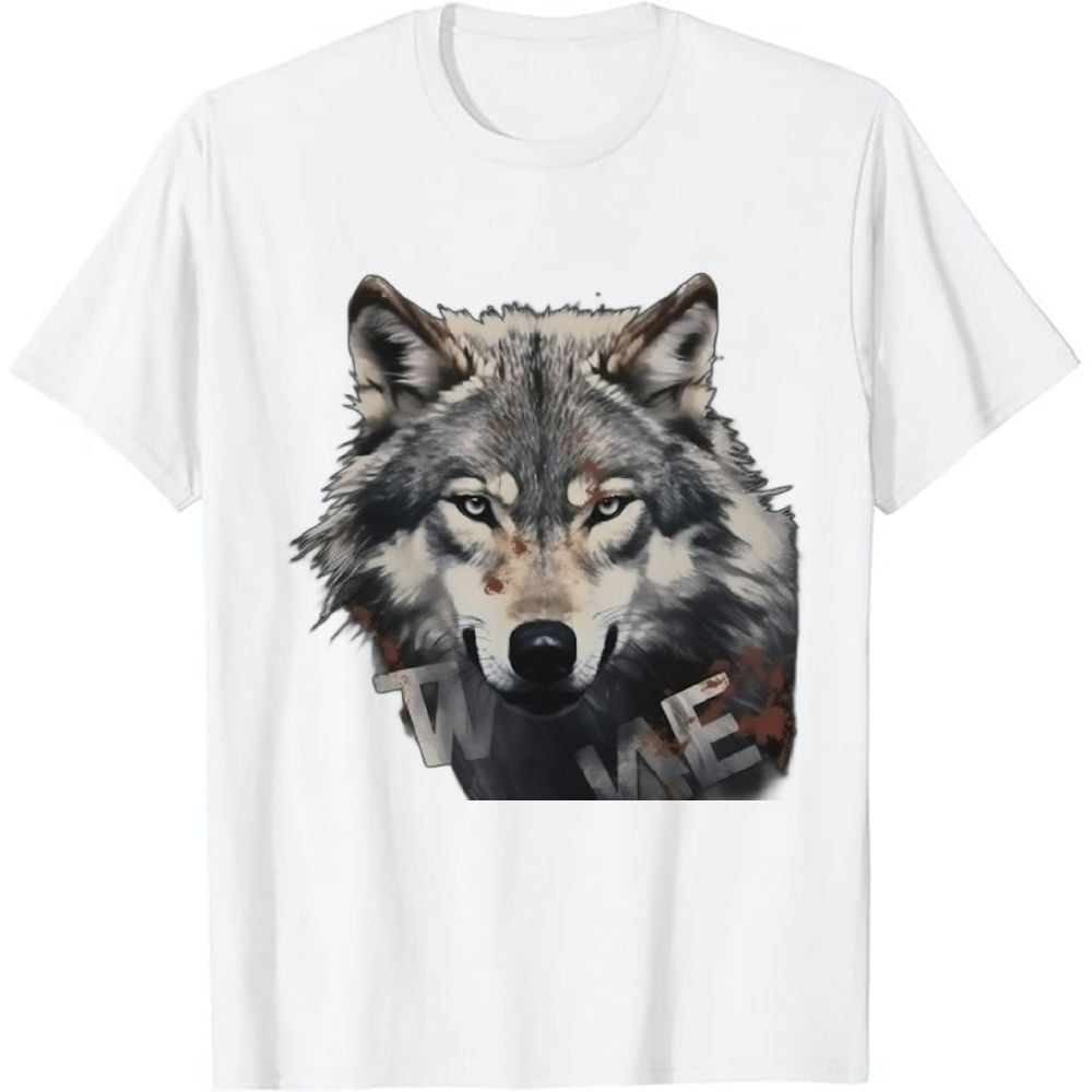COMIO Wolf T-Shirt Stay Wild Grey Wolf Unisex Long Sleeve Wolf Graphic ...