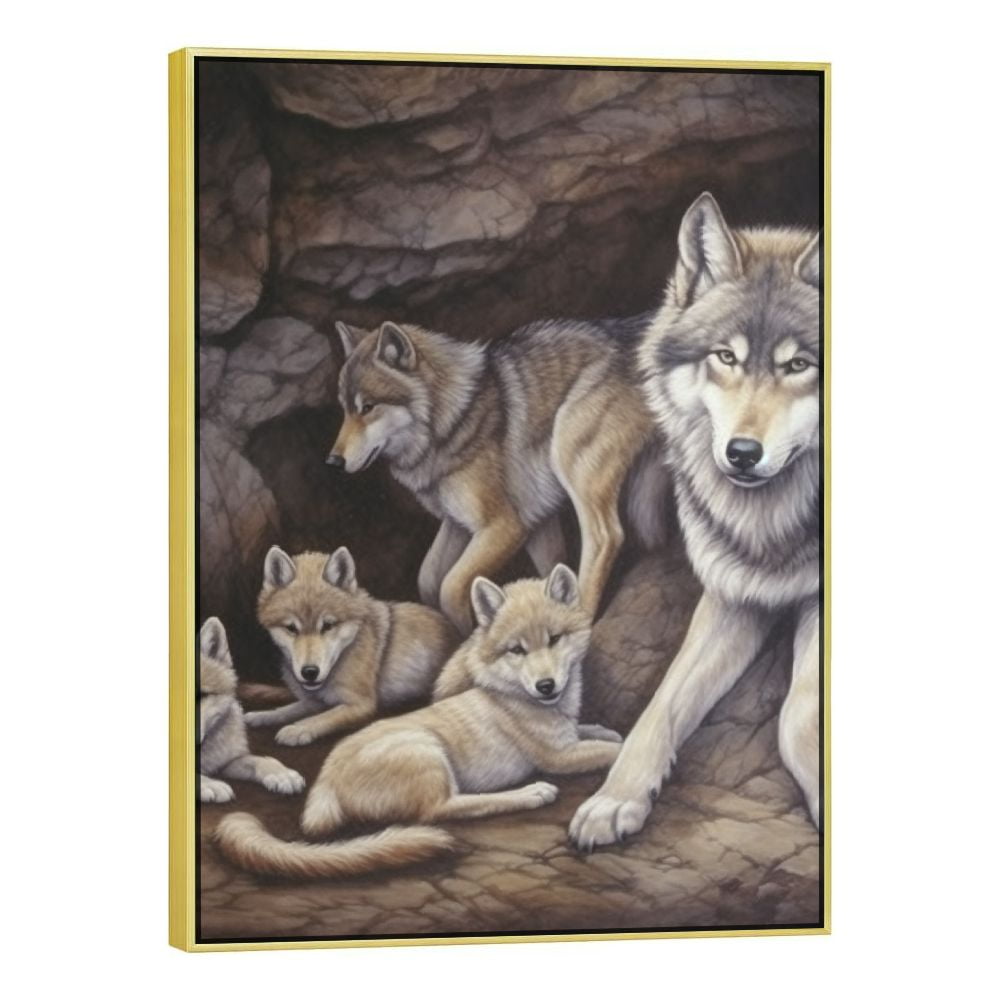 COMIO Wolves Wall Art with Golden Frame 12x16in / 16x20in 16x20in ...