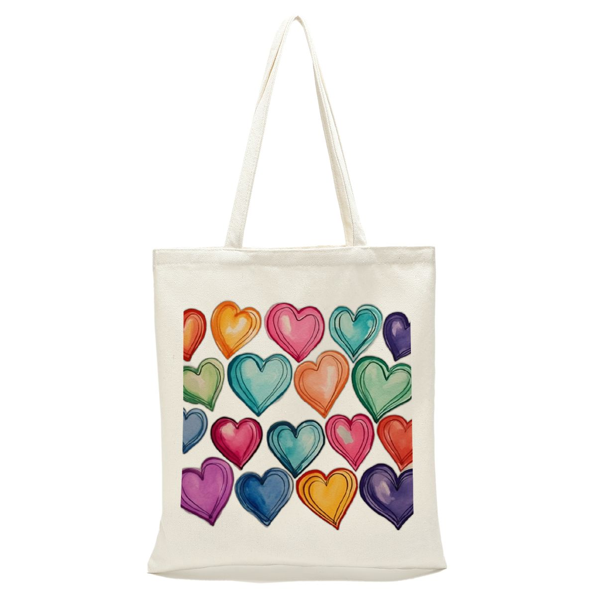 COMIO Women's Love Heart Prints Canvas Tote Bag Funny Valentines Gifts ...
