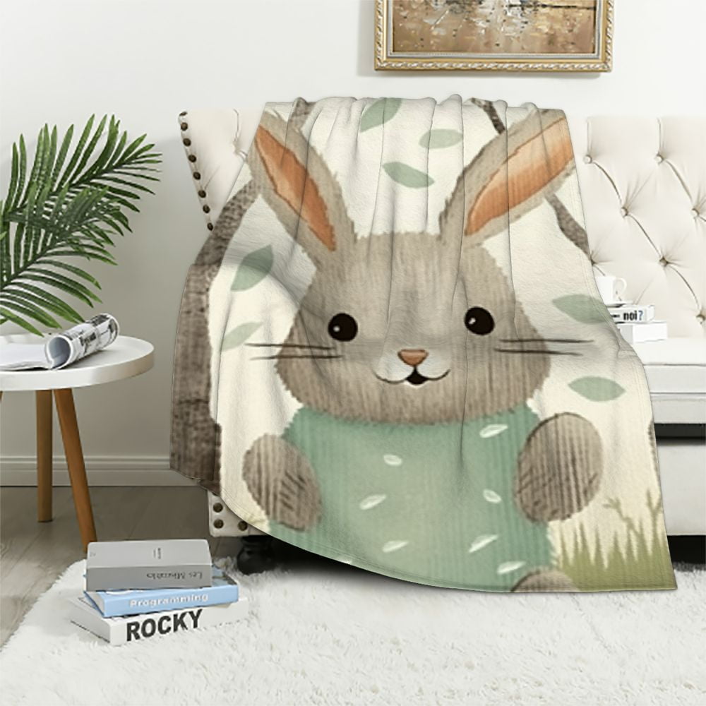 COMIO Woodland Animal Cute Rabbit Flannel Material Blanket (Universal 1 ...