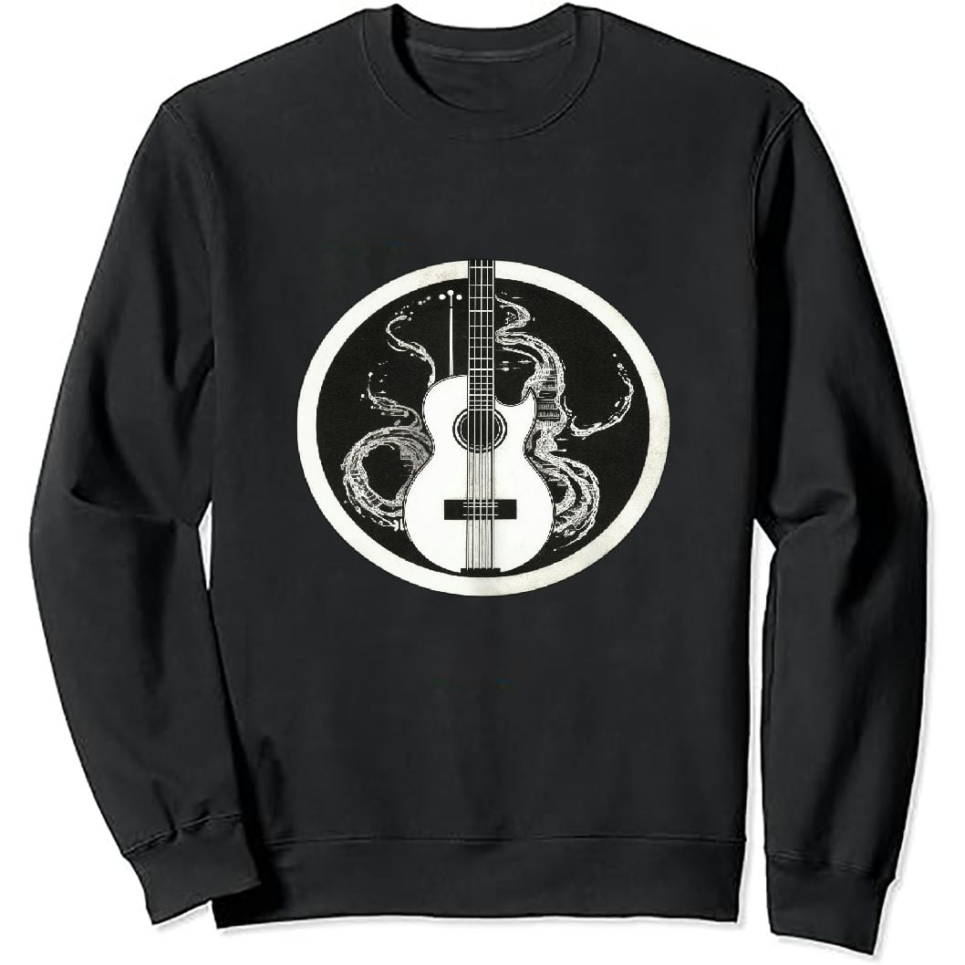 COMIO Yin Yang Guitar Acoustic Rock Music Lover Instrument Sweatshirt ...