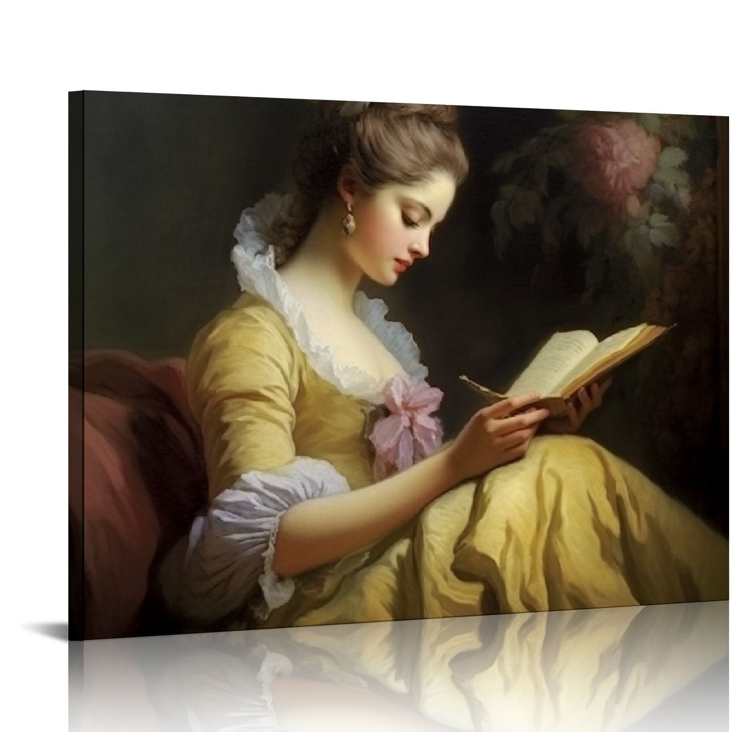 COMIO Young Girl Reading Canvas Wall Art Print, Jean-Honore Fragonard ...