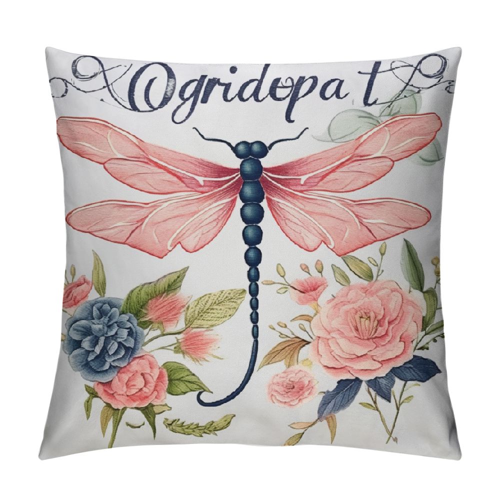 MLJA All You Have to do is Fly，Slogan with Dragonfly Vintage Flowers ...
