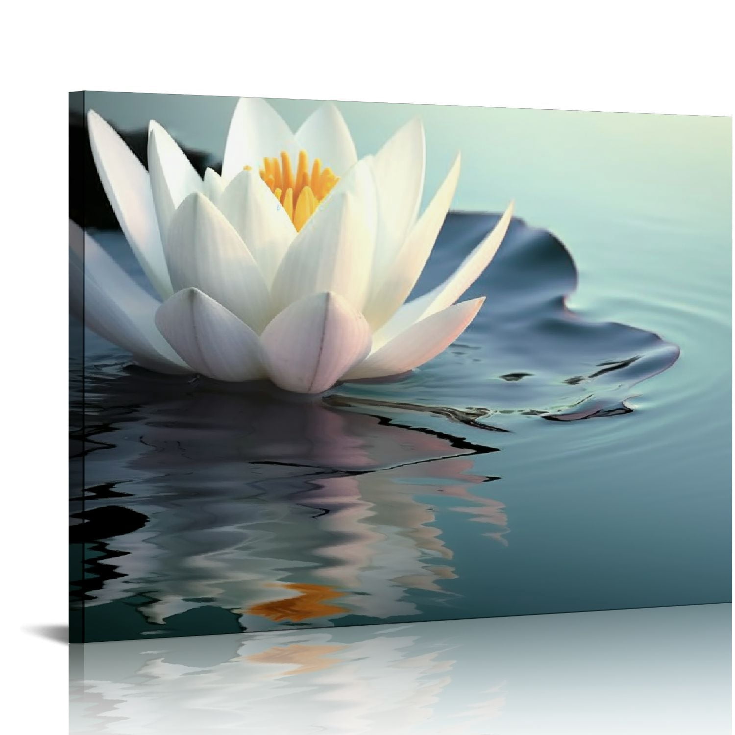 COMIO Zen Canvas Print Wall Art White Lotus Flower Wall Decor Spa ...