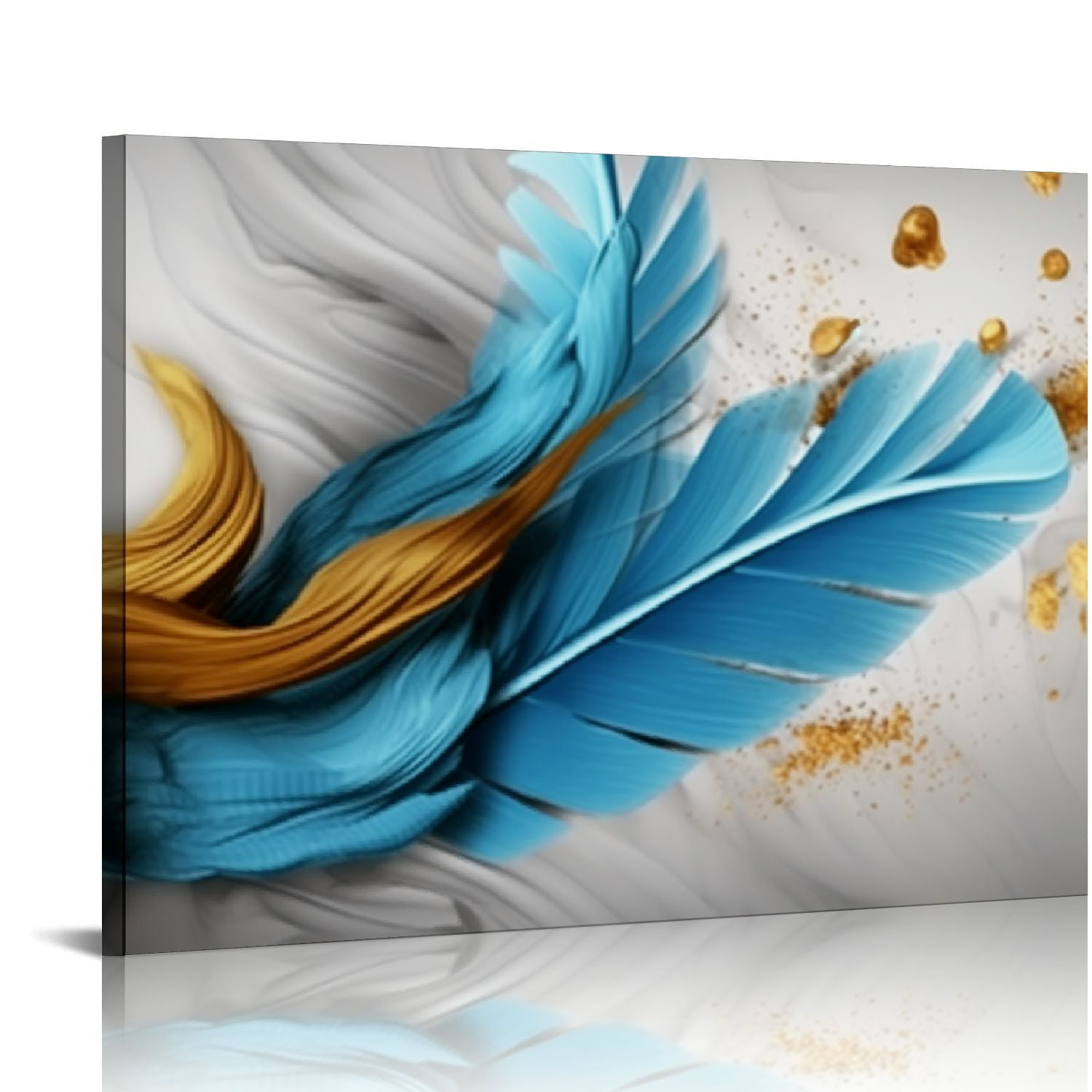 COMIO art Prints Pictures Canvas Wall Art Luxury Golden Feathers Gold ...
