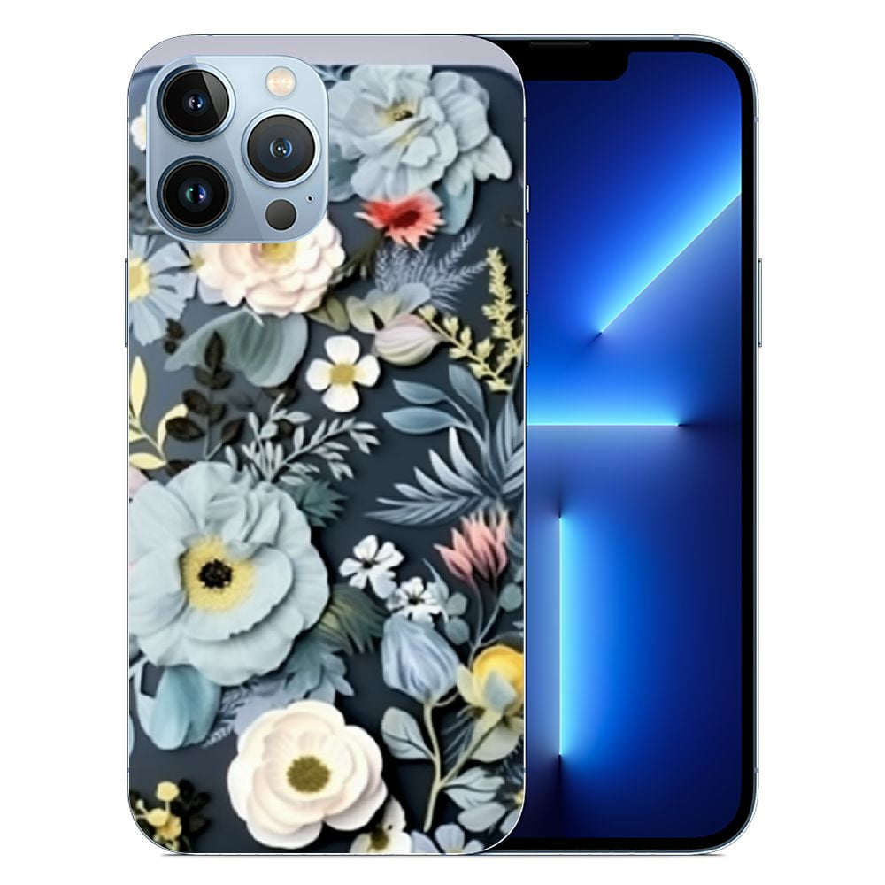 COMIO for iPhone 15 Case Blue Nemophila Floral Design, Cute Flower ...