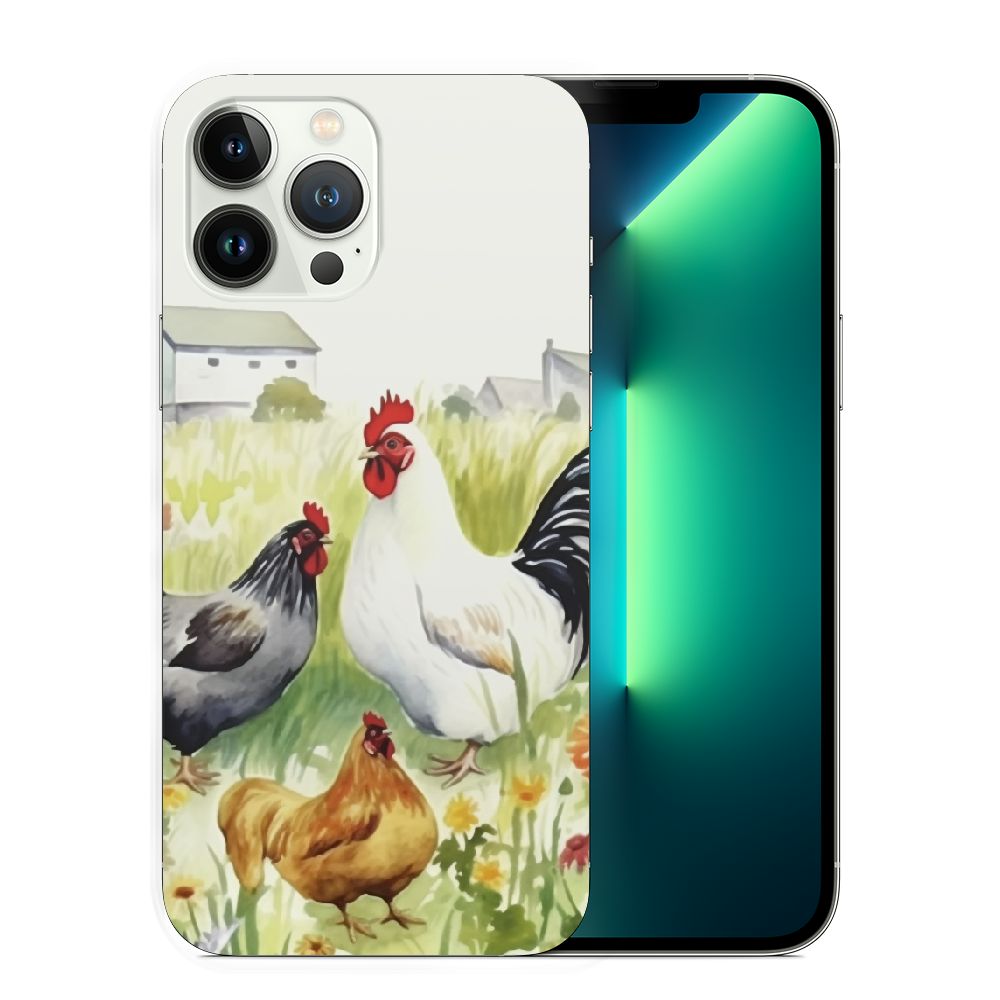 COMIO iPhone 15 Cute Chicken Farm Animal Watercolor Farm Lover Case ...