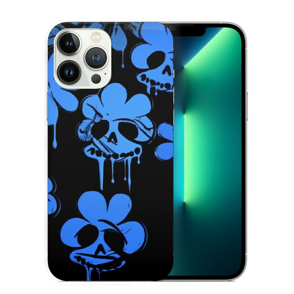 COMIO iPhone 15 Pro Melting Happy Face Smile Trippy Daisy Sad Graffiti Blue Case - Walmart.com