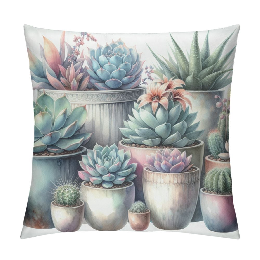 COMIO Cactus Succulent Plants Decorative Summer Pillow Covers Tropical ...