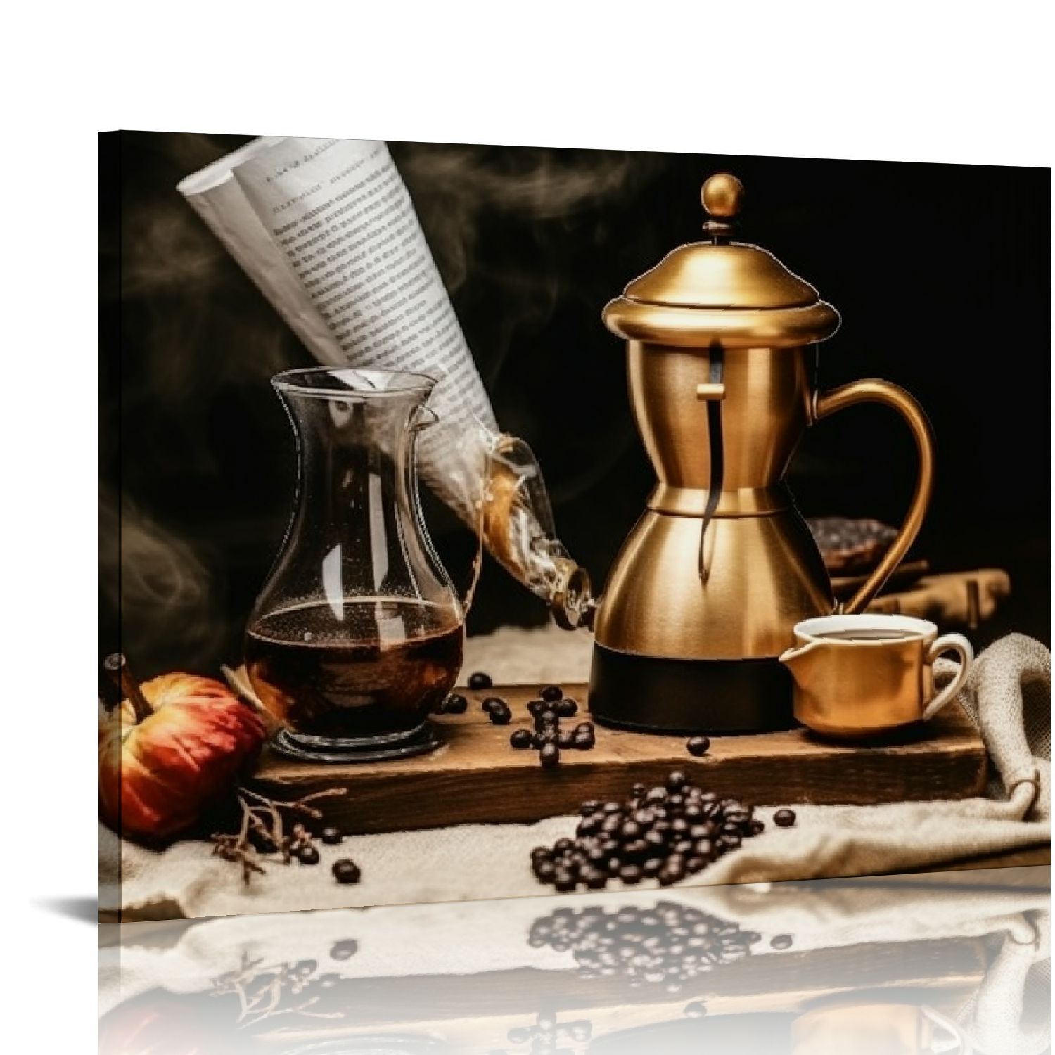 COMIO wallCanvas Print Wall Art Vintage Retro Classic Coffee Cafe ...