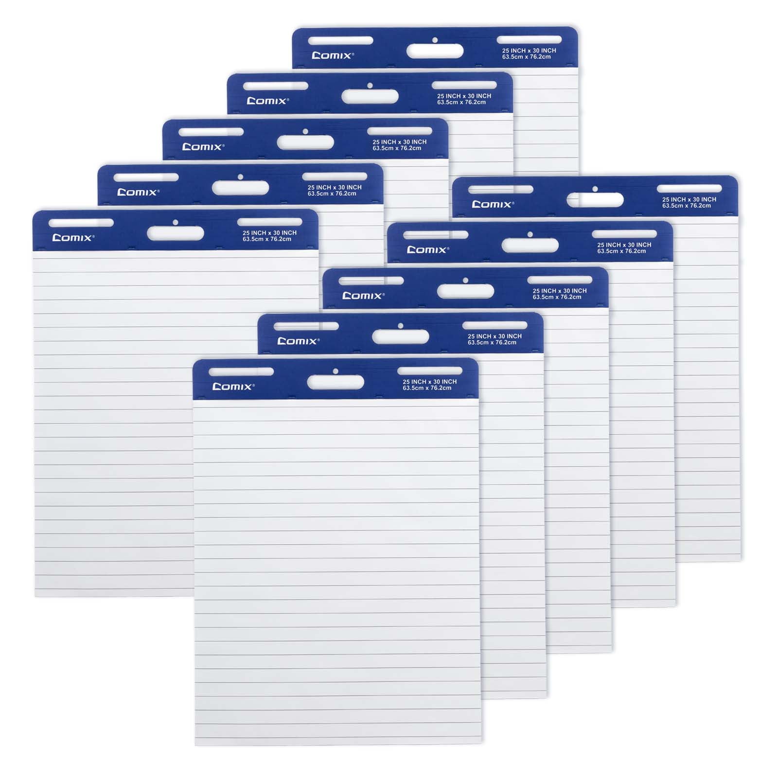 COMIX Strong Adhesive Easel Pad, 25 x 30 inches Lined Flip Chart Paper ...