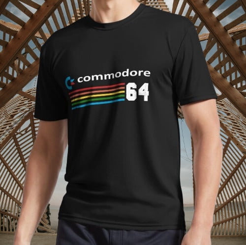 COMMODORE 64 COMPUTER Logo Active T-Shirt Funny Size S to 5XL - Walmart.com