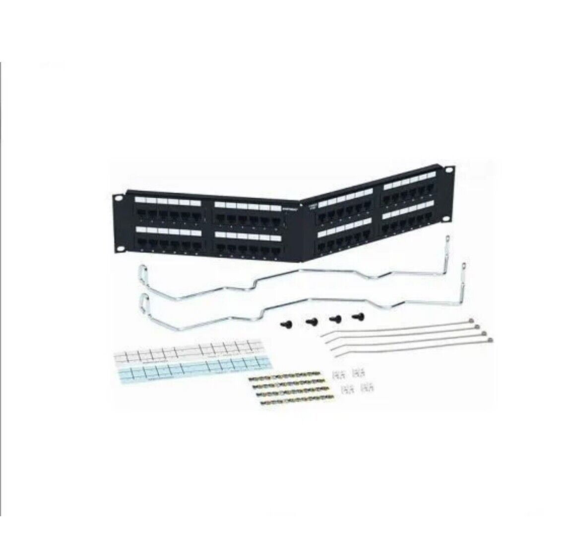 COMMSCOPE 1100A-GS3-48 Modular Patch Panel Loaded, Angled, CAT6, 2RU ...